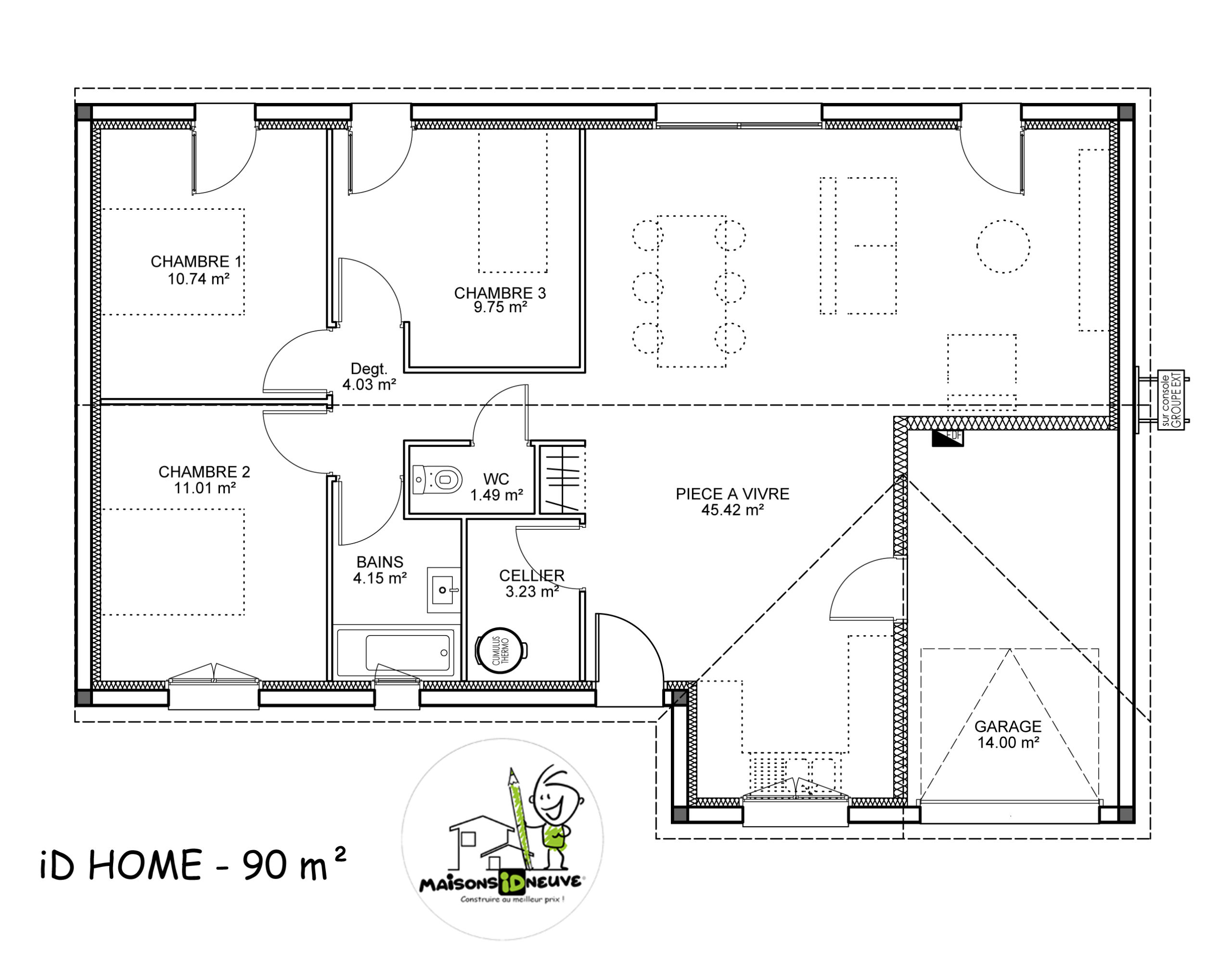 Plan De Maison De 90M2 | Ventana Blog